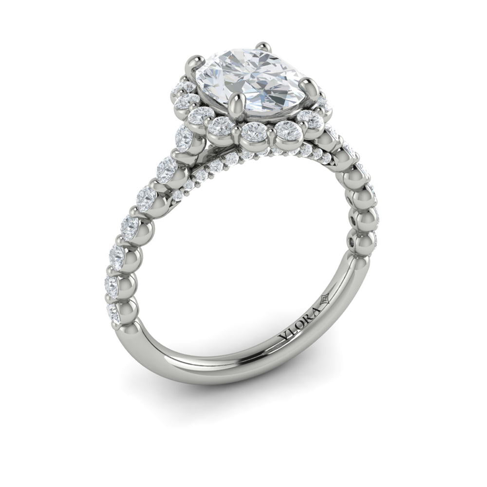 Floating Halo Oval Engagement Ring – Dream Jewelers